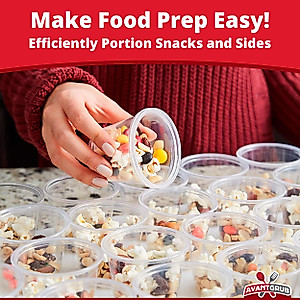 Leakproof BPA Free 5.5 oz Souffle Cups 100 PK. Stackable Portion Containers for Sampling, Salad Dressing, Sauces or Jello Shot. Plastic Food Prep Supplies for Restaurant, Cafe Catering, Deli, Party.