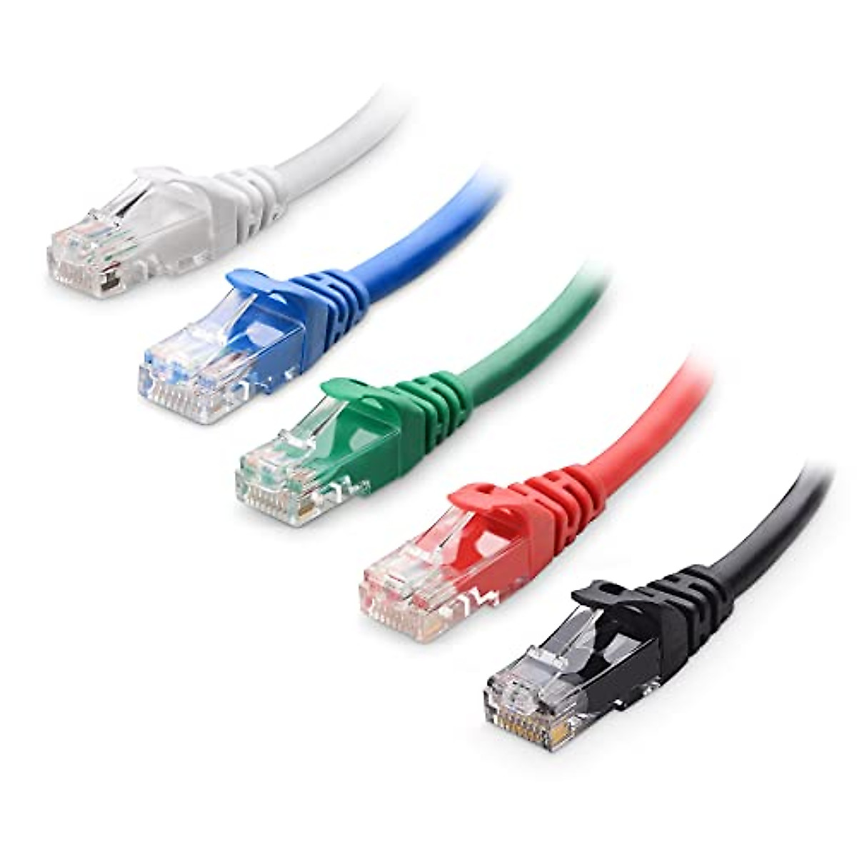 Cable Matters 10Gbps 5-Color Combo Snagless Short Cat 6 Ethernet Cable 7 ft (Cat 6 Cable, Cat6 Cable, Internet Cable, Network Cable)