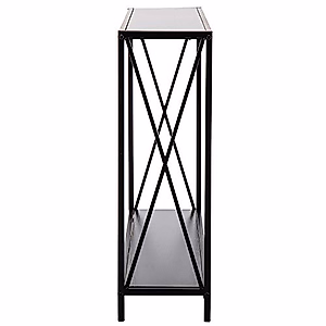 Volowoo Industrial Console Table, 3-Tier Entryway Table, Hallway Table, Narrow Sofa Table with Shelves, Entrance Table for Entryway, Living Room, Foyer, Hallway, Office, (Black)