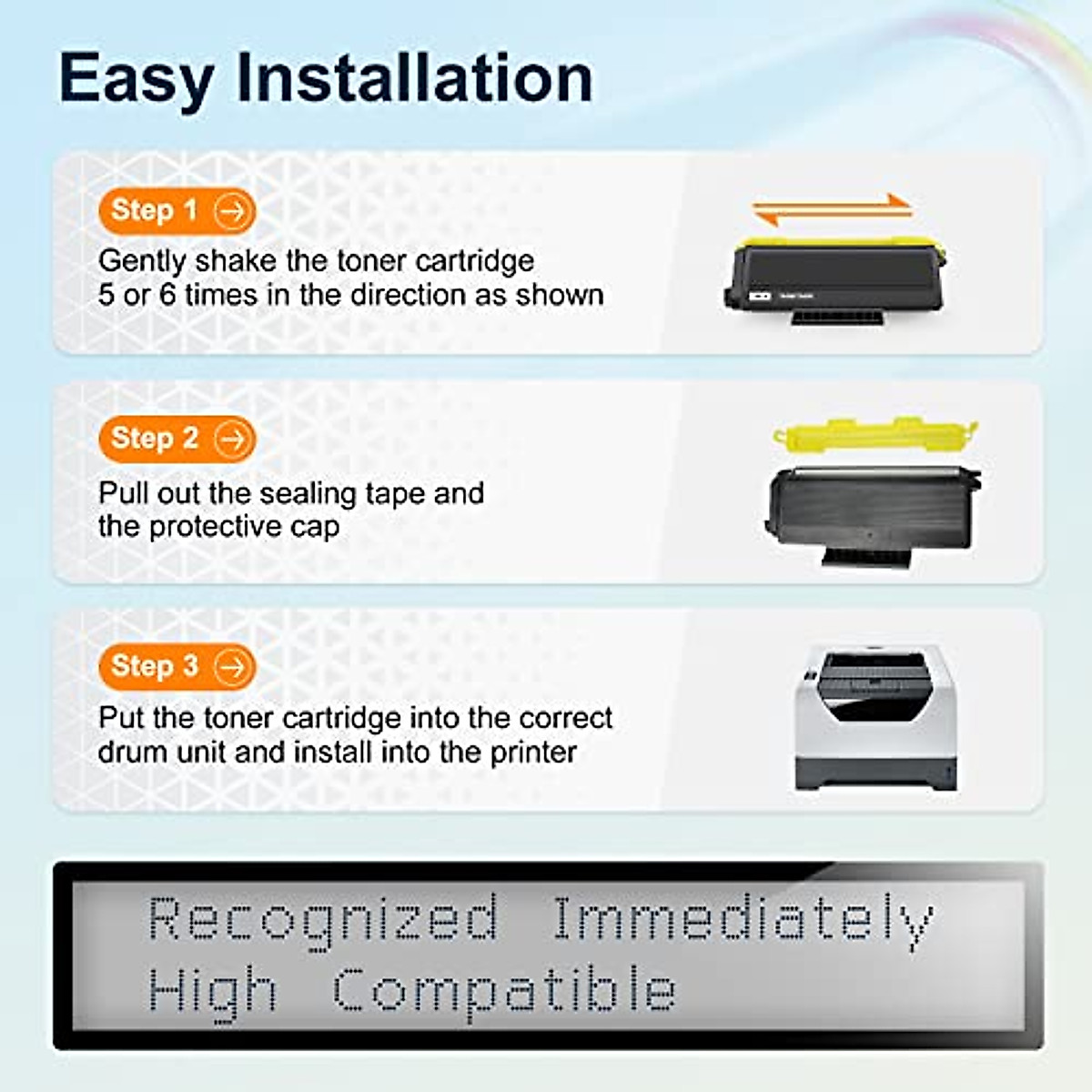 TN580 TESEN Compatible Toner Cartridge Replacement for Brother TN580 TN650 TN550 for Brother HL-5370dw HL-5250DN MFC-8690dw HL-5340D HL-5240 MFC-8480DN MFC-8860DN MFC-8890DW MFC-8690DW Printer 4 Packs