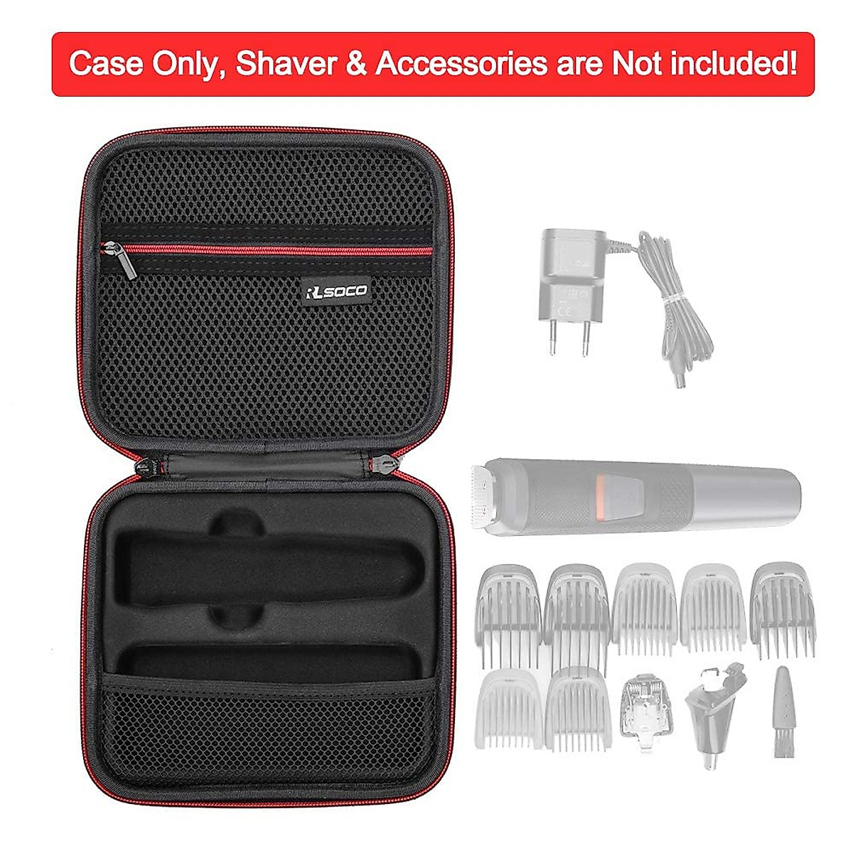 RLSOCO Hard Case for Philips Norelco Multi Groomer All-in-One Trimmer Series 3000 & Multigroom Series 5000,Fits for Philips MG3740/40,MG5910/49,MG3750/60,MG5750/49,MG3910/40
