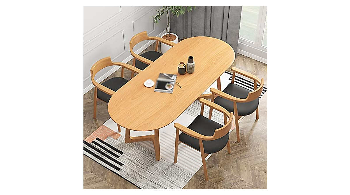 LITFAD Modern Oval Dining Table - Stylish & Durable