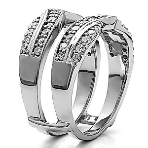 TwoBirch Sterling Silver Infinity Bypass Engagement Ring Guard With Cubic Zirconia (3/4 ct., Size 6)