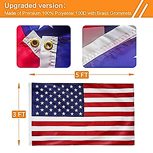 SCWN Flag Pole for Outside in Ground-25FT Telescoping Extra Thick Heavy Duty FlagPole for Yard,with 3x5 American Flag,Telescopic Adjustable Outdoor Flag Poles,for Commercial or Residential(Black)