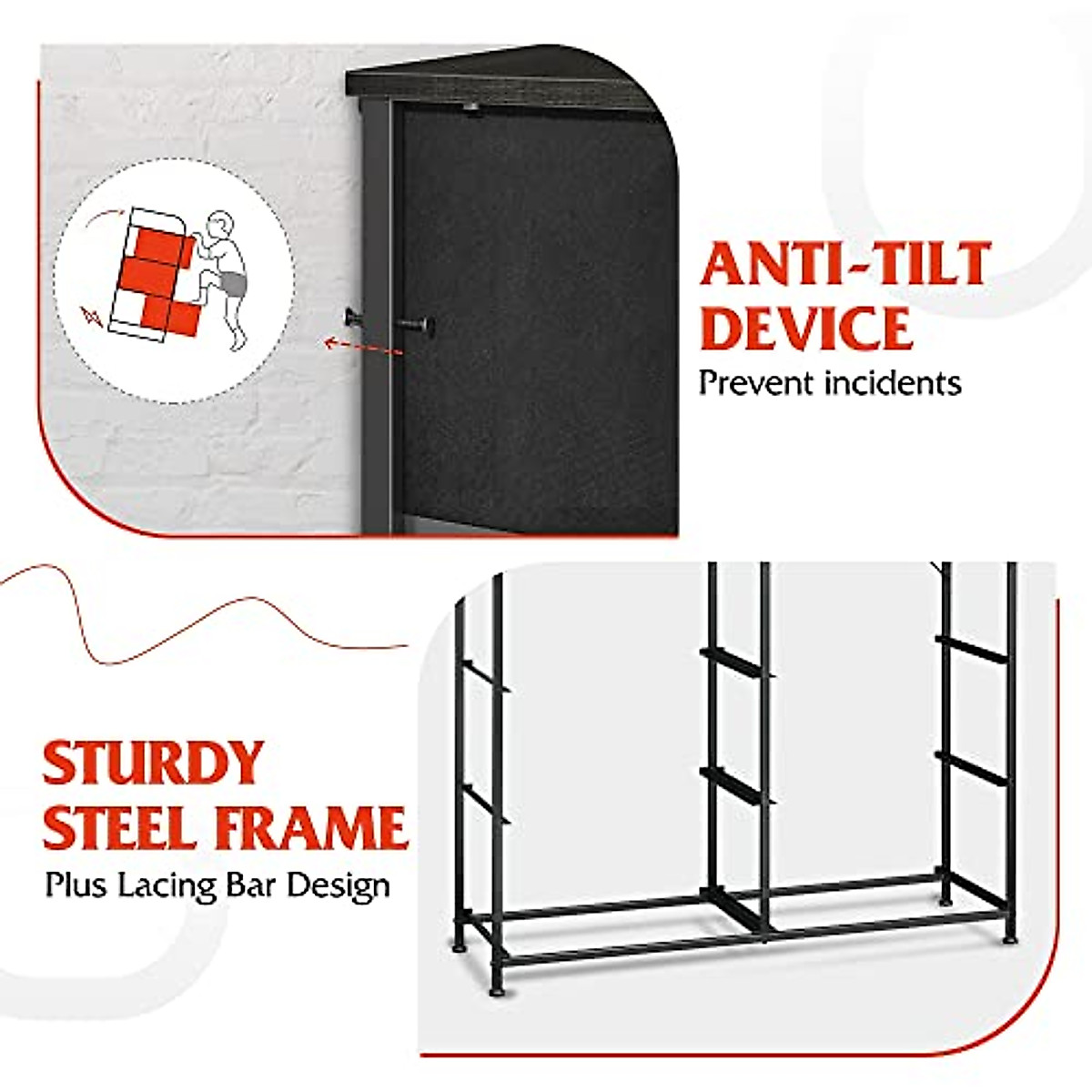 WLIVE 9-Drawer Dresser, Fabric Storage Tower for Bedroom, Hallway, Nursery, Closets, Tall Chest Organizer Unit with Textured Print Fabric Bins, Steel Frame, Wood Top, Easy Pull Handle, Charcoal Black