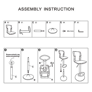 Sidanli White Adjustable Swivel Counter Bar Stool Chairs with Back (Set of 2)
