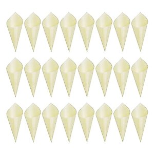HONBAY 50PCS Disposable Wooden Food Cones Wood Tasting and Serving Cones Appetizer Finger Food Ice Cream Holder for Home Wedding Birthday Party Supplies