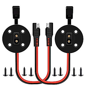 12AWG SAE Solar Power Socket Sidewall Port,[2 Pack] Weatherproof SAE Quick Connect Solar Panel Connector,SAE Female to Male Extension Cable Panel for Solar Generator Motorcycle Generator and More