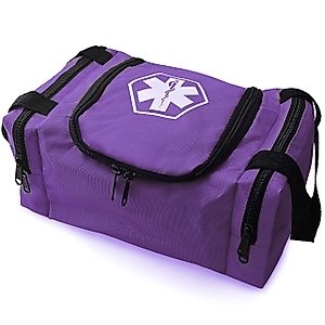 ASA TECHMED First Aid Responder EMS Emergency Medical Trauma Bag EMT, Fire Fighter, Police Officer, Paramedics, Nurse, Purple