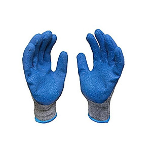 G & F Products - 3100L-DZ-Parent 12 Pairs Large Rubber Latex Double Coated Work Gloves for Construction, gardening gloves, heavy duty Cotton Blend Blue