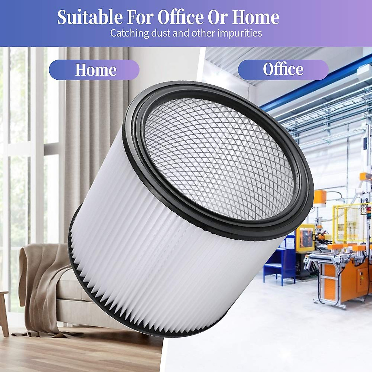 Gazeer 2Pack Replacement Cartridge Filter Compatible with Shop-Vac Shop Vac 90304, 90350, 90333,903-04-00, 9030400,fits most 5 Gallon and above Wet/Dry Vacuum Cleaners.