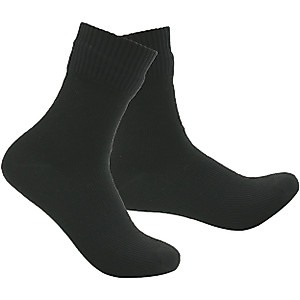 RANDY SUN Camping Socks Gadgets, Waterproof Basis Socks Men's Sports Crew Cut Golf Hiking Running Socks 1 Pair (Black,Medium)