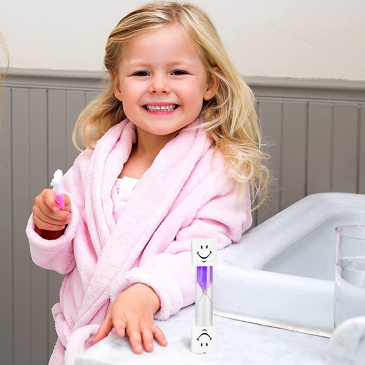 Toothbrush Timer, COFHOM 2 Minute Sand Timer for Kids, 4 Pieces Tooth Brushing Timer, Timers Help Children Brush Their Teeth Within A Scientifically Reasonable Time (Blue, Pink, Purple, Green)