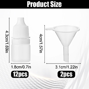 Styquenzer 12PCS 3ml Empty Plastic Dropper Bottles, Bulk Portable Dropper Mini Liquid Dropper Bottle with Screw Cap, Mini Dropper Bottles for Liquids Oils Essence Paint