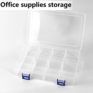 2 Pack 8 Grids Bead Organizers and Storage for Nail Art, Craft Organizers and Storage, Clear Bead Organizer with Adjustable Dividers, Compartment Container for Bead, Nail, Jewelry, Art, DIY Crafts