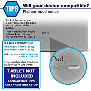 ZenRich iPad Mini 5/ iPad Mini 4 Case with Pencil Holder, Heavy Duty Shockproof Rugged iPad Mini 7.9 Inch Case with Hand Strap/Kickstand-Black