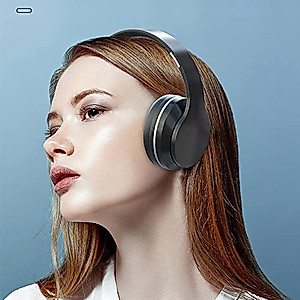 SMIDOW Bluetooth Headphones Over Ear - Hi-Fi Stereo Wireless Headphones Deep Bass Foldable Wired/Wireless/TF for iPhone Android PC, Bluetooth 5.0 Wireless Headset with Mic (Black)