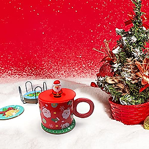 woclsnow 10 Pieces Diamond Painting Coasters with Holder, 5D Christmas Diamond Art Kits for Adults Kids, DIY Christmas Diamond Painting Coasters with Holder for Christmas Home Decor