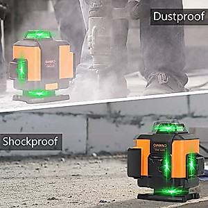 OMMO Laser Level, 16 Lines Green Laser Level Self Leveling Tool, 150ft Cross Line Laser Beam Tool, Two Vertical and Two Horizontal Lines with Wall Bracket/Remote Controller (16 Lines)