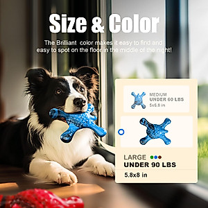 Ouilter Dog Toys for Aggressive Chewers, Nylon Indestructible Dog Toy for Medium Large Dogs, Hedgehog Ddog Chew Toys with Bacon Flavor, Long Lasting, Dog Toys for Boredom, Blue