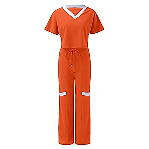Spring and Summer Solid Color Short Sleeve Top Flare Pants Suit