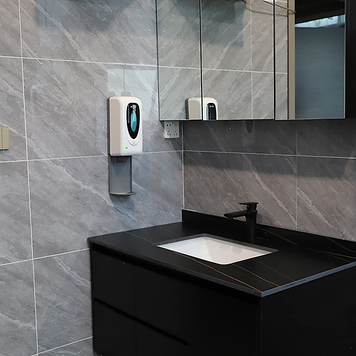 AETTL Touchless Automatic Foaming Hand Soap Dispenser Wall Mount, Motion Sensor Foam Liquid Refill Bottle Sanitizer Dispensing for Bathroom Kitchen Home Farmhouse Station 1306-s