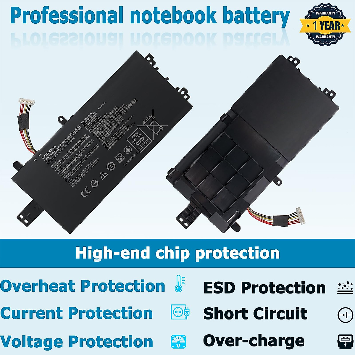 LAQUEENA C31N1522 Laptop Battery Compatible with ASUS Q553U N593UB N593UB-1A Series C31PMC6 0b200-01880000 11.4V 45Wh