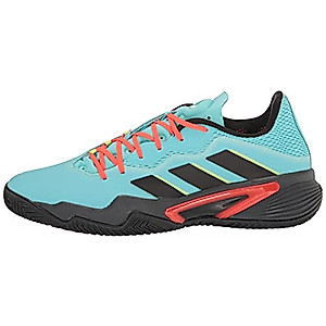 adidas Men's Barricade Clay Tennis Shoe, Pulse Aqua/Black/Pulse Lime, 12