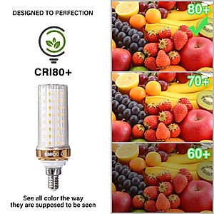 KIMROO E12 LED Bulbs 20W Candelabra LED Bulbs(4-Pack)-88 LEDs 2835 SMD 180W Equivalent, 3000K Warm White 1800lm Decorative Candle E12 Corn Chandelier Bulbs,Non-Dimmable (Warm White)