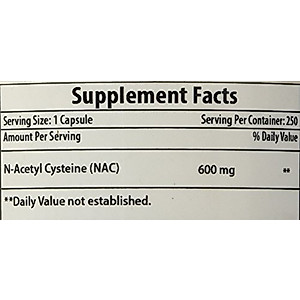 Best Naturals NAC N-Acetyl-Cysteine 600 mg 250 Capsules