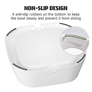 ELS PET Dog Bowl No Spill, Pet Water Bowl No Drip Slow Water Feeder Cat Bowl, Pet Water Dispenser 35oz/1L Travel Water Bowl for Dogs, Cats