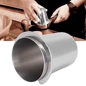 51mm Coffee Dosing Cup Dose Cup Stainless Steel Coffee Machine Handle Dosing Cup Mug Coffee Powder Feeder Part for Milk Tea Shops Homes Coffee Shops