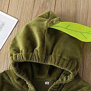 bebeshopdelageyhu Infant Toddler Baby Halloween Costumes Cute Hoodie Romper Jumpsuit Warm Costume Clothes (3-6 Months,Avocado Hooded Jumpsuit)
