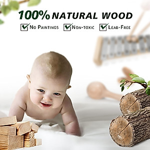 Toddler Musical Instrument Toys, Kids Wooden Percussion Music Instruments Set for Toddlers, Preschool Education Early Learning Baby Musical Toys for Boys and Girls