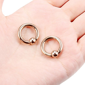 Ftovosyo PA Rings Captive Bead Rings Spring Action CBR Monster Ring Large Septum Ring Ear Gauges Earrings 8G 3mm 12mm 1/2" 316L Surgical Steel Pierced Body Jewelry for Women Men