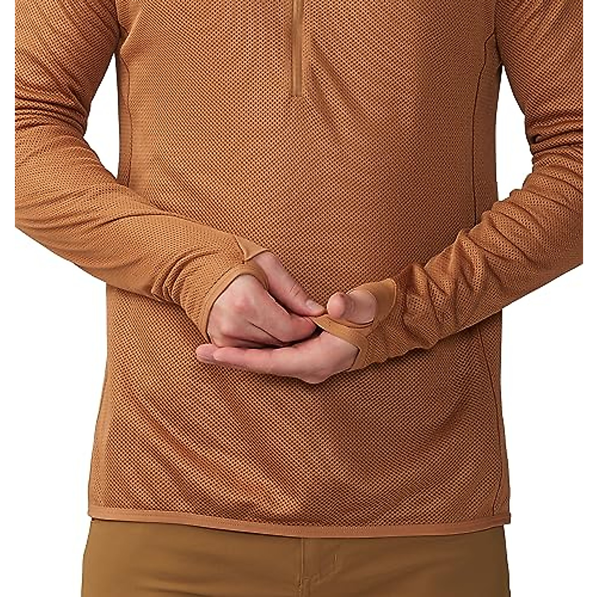 Mountain Hardwear Men's AirMesh 1/2 Zip, Copper Clay, Large