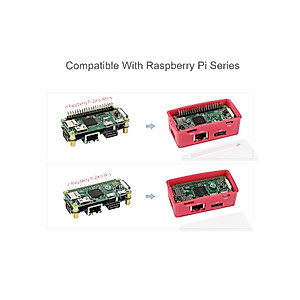 waveshare Ethernet/USB HUB HAT B with Box ABS Case for Raspberry Pi Zero/Zero W/2 W/Zero WH/2 WH,PC,with 1 RJ45 10/100M Ethernet Port, 3 USB Ports Compatible with USB2.0/1.1