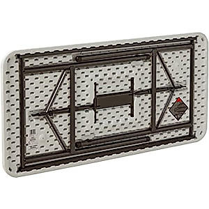 COSCO 4 ft. Straight Folding Utility Table, White, Indoor & Outdoor, Portable Desk, Camping, Tailgating, & Crafting Table