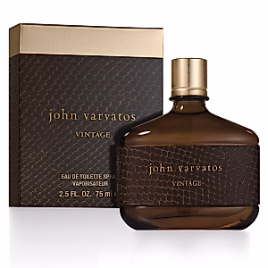 John Varvatos Men's Cologne, Vintage Eau de Toilette EDT Spray, Aromatic Chypre Scent with Notes of Quince Paste, Patchouli & Tobacco Leaf, 2.5 fl oz
