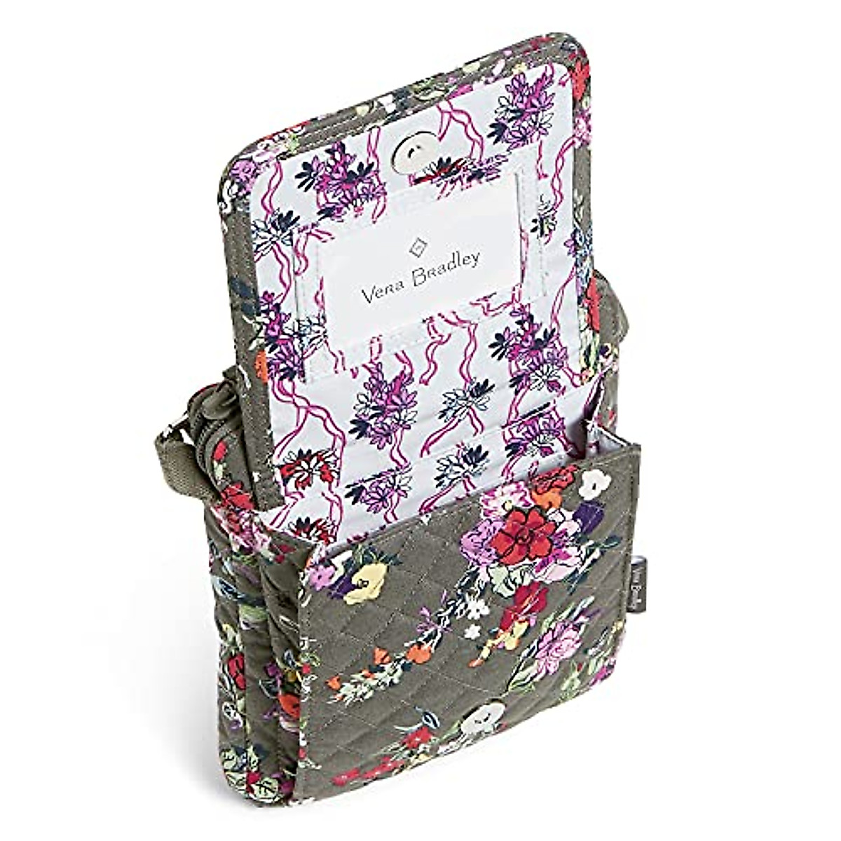 Vera Bradley Women's Cotton Mini Hipster Crossbody Purse With RFID Protection, Hope Blooms - Recycled Cotton, One Size