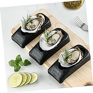 Angoily Oyster Seat Mini Tools Wood Tools Plastic Stand Wood Oyster Shucker Household Shellfish Opener Tool Seafood Open Machine Oyster Opening Tool Oyster Trays Oyster Holders Black Pvc