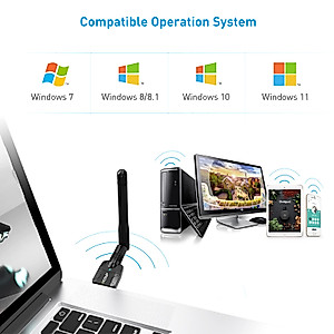 EDUP LOVE USB Bluetooth 5.0 Adapter with External Antenna for PC, Long Range 328FT/100M Wireless Transfer Bluetooth 5.0 EDR Dongle Transmitter Receiver for Desktop Laptop with Windows 11/10/8/8.1/7