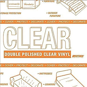 Magic Cover Super 20-Gauge Clear Vinyl Covering, Non-Adhesive, and Versatile Vinyl Roll, Shelf Liner with 0.020-inch Thickness, 54" x 15 Yards