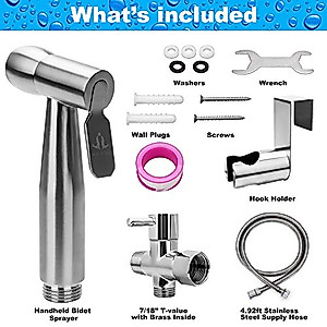 H.E Home Bidet Sprayer for Toilet a Perfect Cloth Diaper Sprayer Easy to Install and Leak Proof Hose with Complete Jet Spray Kit. High Pressure Toilet Sprayer