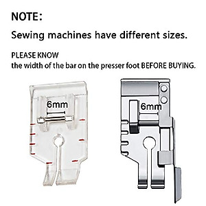 1/4 inch Presser Foot Quilting Patchwork Foot with Edge Guide, 1/4 Inch Clear View Quilting Presser Foot, Fit for Singer Brother Babylock Janome Simplicity Low Shank Sewing Machine（2pcs）