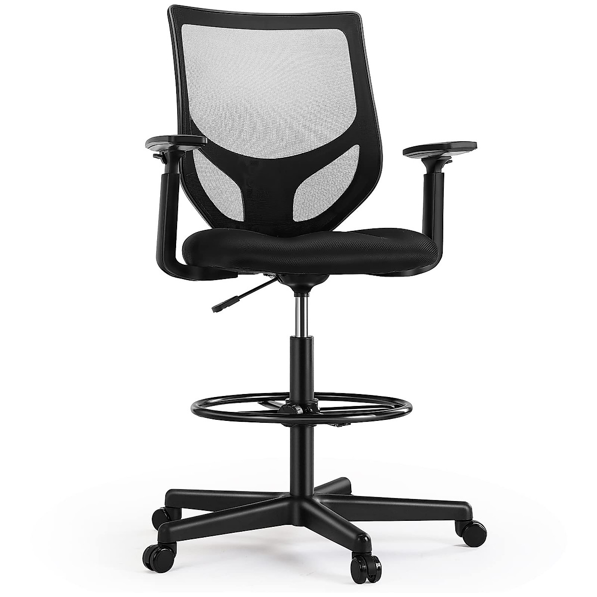 MCQ Drafting Chair Tall Office Chair for Standing Desk Adjustable Height Office Desk Chair with Adjustable Armrests and Foot-Ring for Home Office Drafting