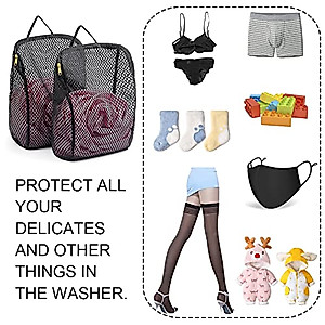 COMLIFE Set of 2 Delicates Honeycomb Mesh Laundry Bag，Use YKK Zipper，with Handle, Extra Large Opening, Baby Products, Face Cleansing Pads,Socks, Fine Knitwear Mesh Wash Bags（Black）