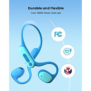 Hinersound Kids Bluetooth Headphones Open Ear Air Conduction,70/85/94dB Volume Control Ultra-Light Wireless Sport Kids Earbuds for Children Travel/Running/Cycling