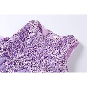LZH Baby Girls Birthday Dress Wedding Party Flower Dress (5801-Purple,12M)