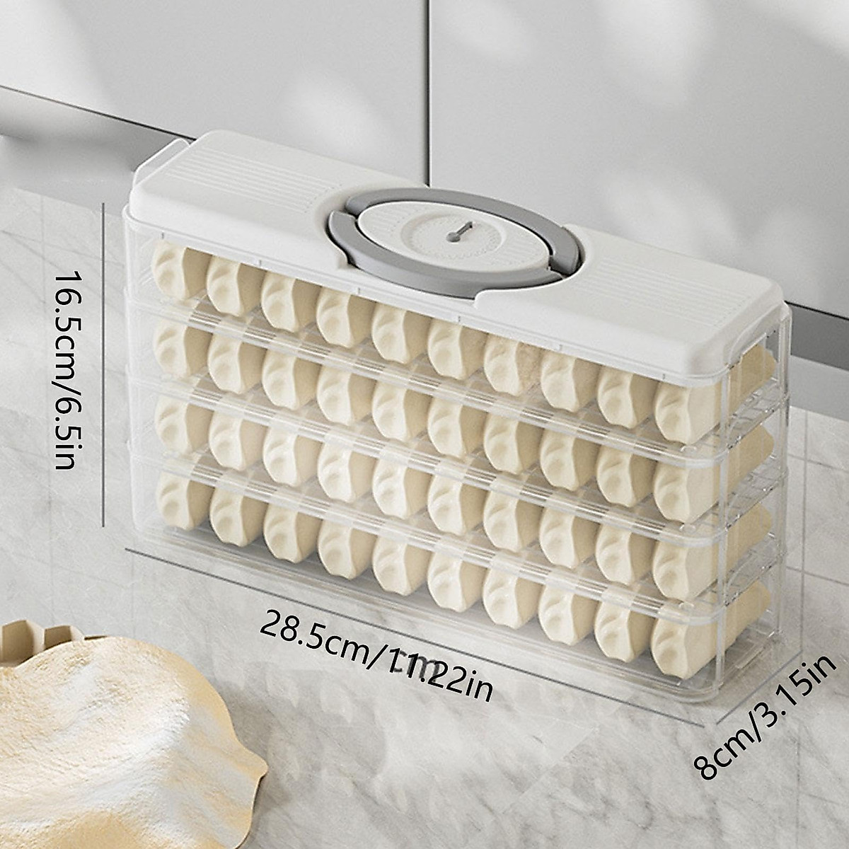 Dumpling Storage Box - Multilayer Household Storage Box, Easy To Use Dumpling Container | Stackable Storage Box With Date Recorder, Space Saving Dumpling Storage Box Suitable For Restaurant Freezer